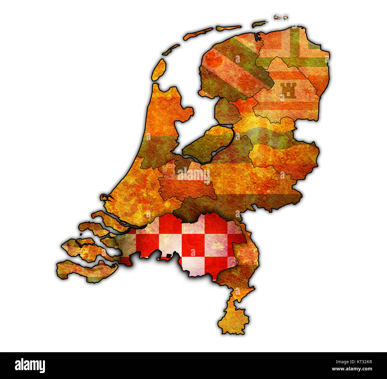 north brabant on map of provinces of netherlands Stock Photo - Alamy