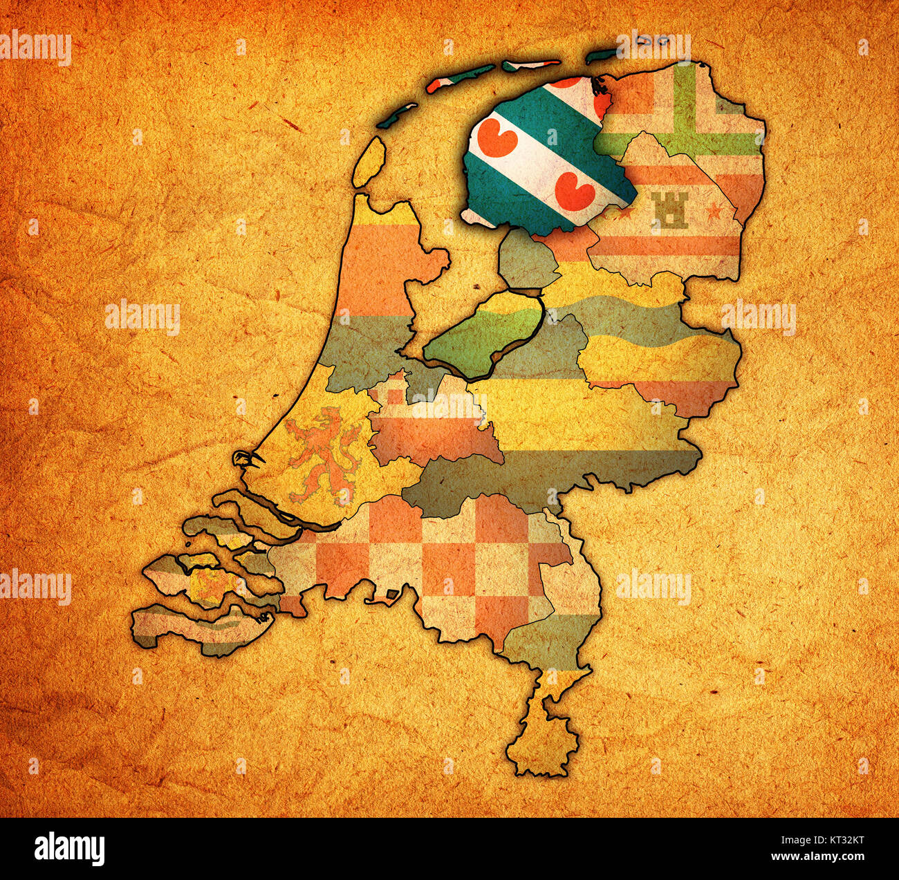 friesland on map of provinces of netherlands Stock Photo - Alamy