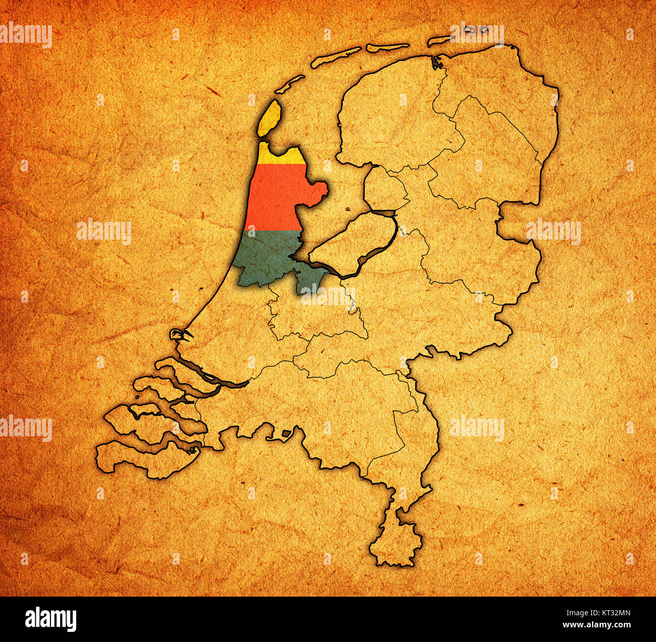 north holland on map of provinces of netherlands Stock Photo - Alamy