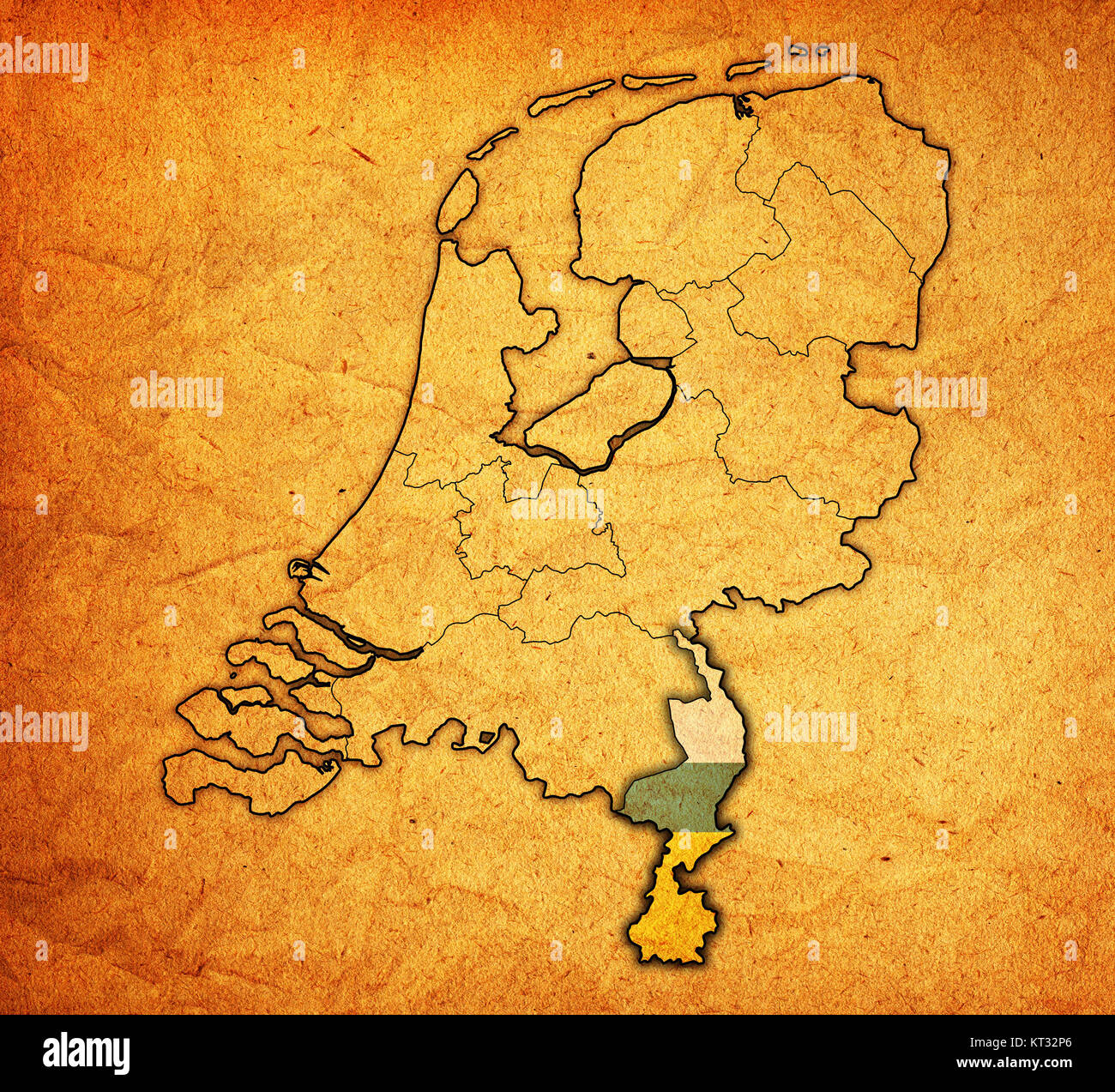 limburg on map of provinces of netherlands Stock Photo - Alamy