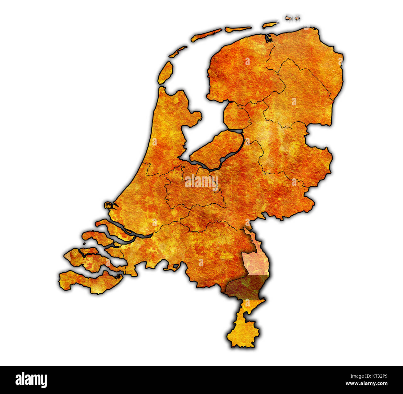limburg on map of provinces of netherlands Stock Photo - Alamy