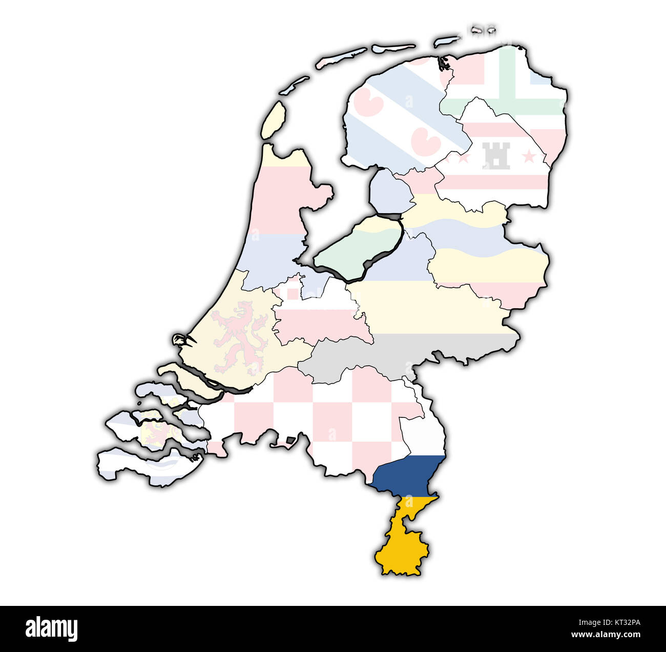 limburg on map of provinces of netherlands Stock Photo - Alamy