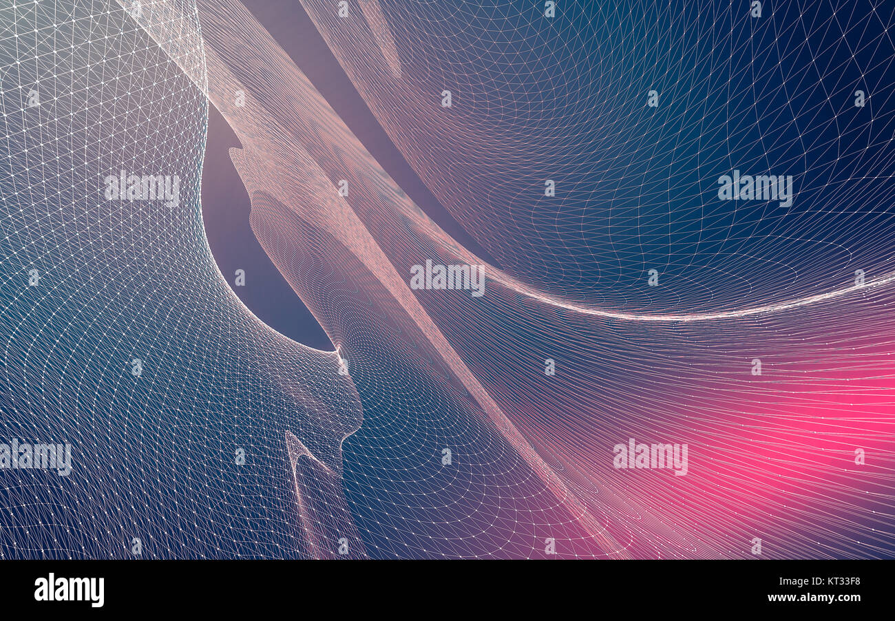 Abstract polygonal space low poly dark background, 3d rendering Stock ...