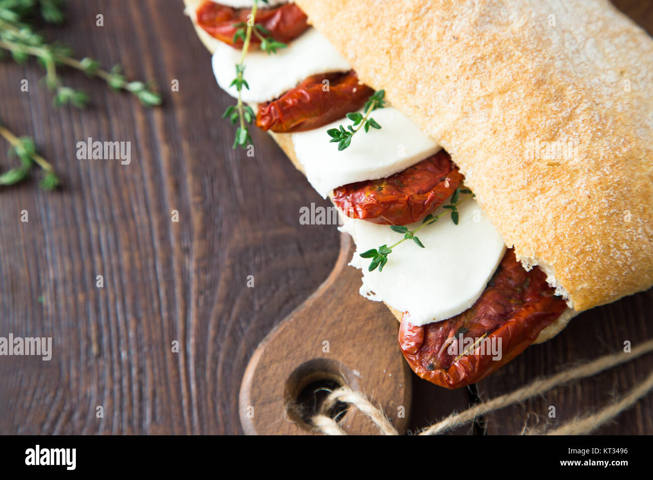 assorted sandwiches. sandwich Caprese with mozzarella and sun-dried ...