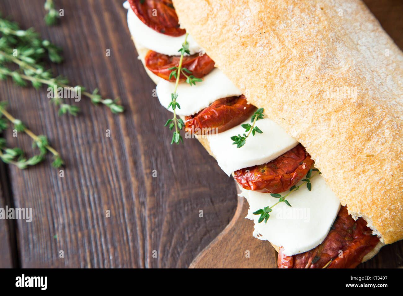 assorted sandwiches. sandwich Caprese with mozzarella and sun-dried ...