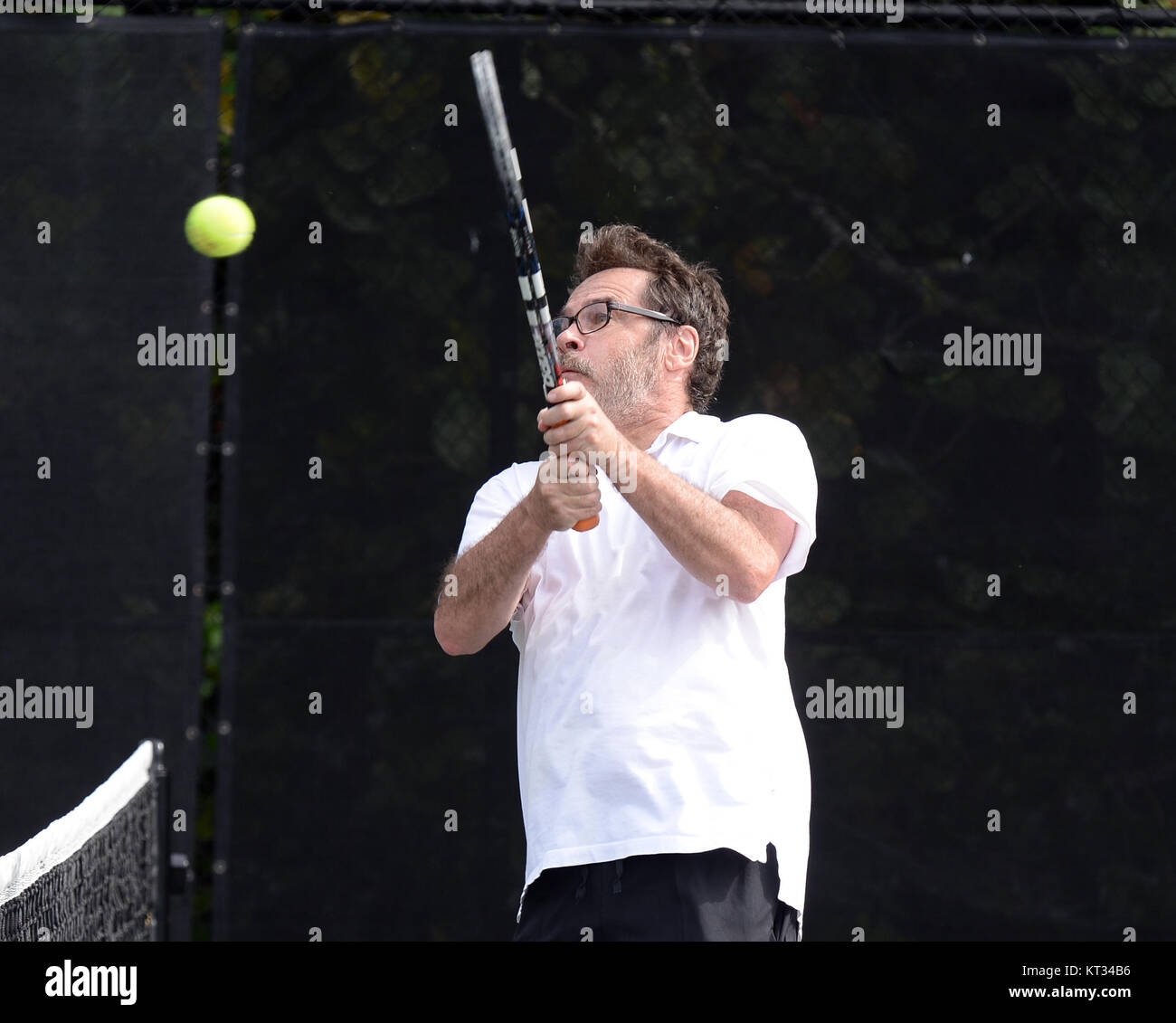 BOCA RATON, FL - NOVEMBER 20: Dennis Miller playing Tennis at The Boca ...