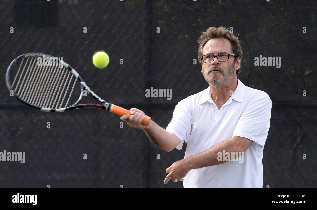 BOCA RATON, FL - NOVEMBER 20: Dennis Miller playing Tennis at The Boca ...