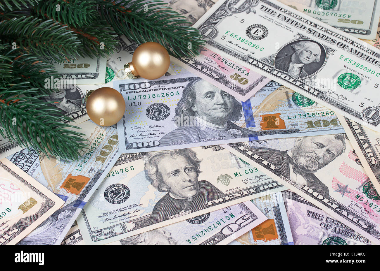 Fir tree money table gold hi-res stock photography and images - Alamy