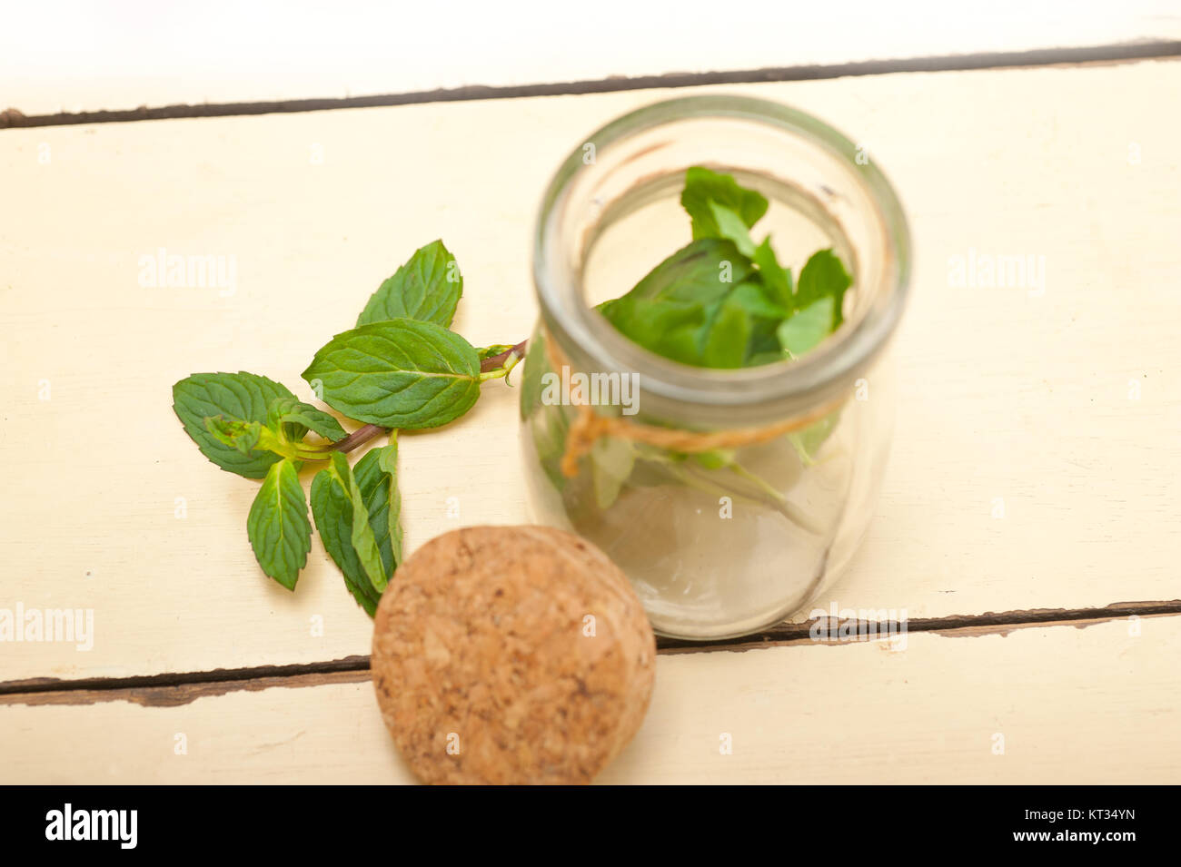 fresh mint leaves on a glass jar Stock Photo - Alamy