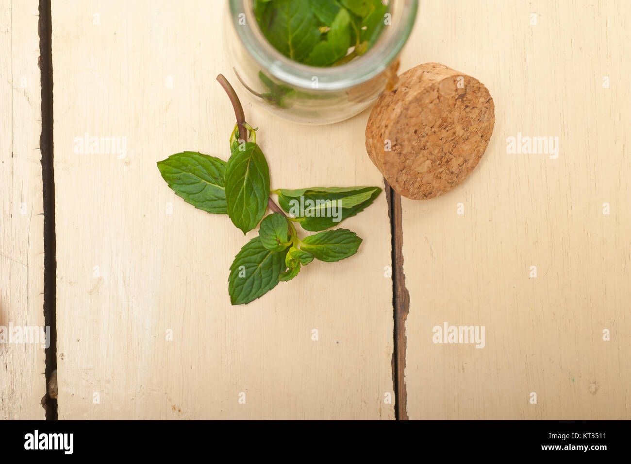 fresh mint leaves on a glass jar Stock Photo - Alamy