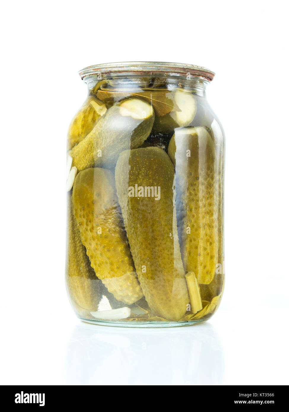 Pickles in glass jar isolated on white Stock Photo - Alamy