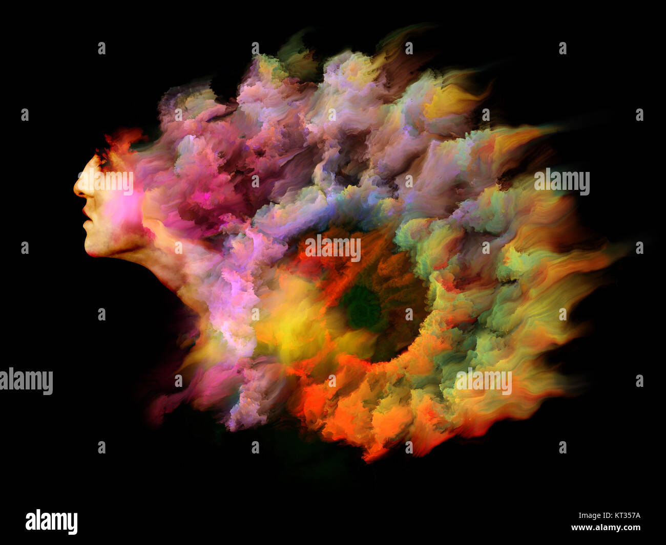 Illustration woman dreaming hi-res stock photography and images - Alamy