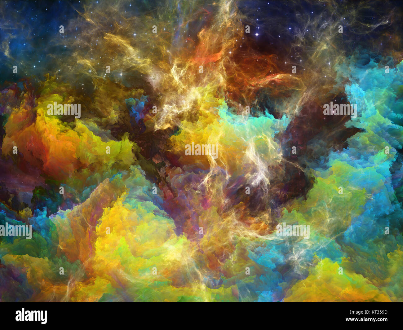 Colorful Space Nebula Stock Photo - Alamy