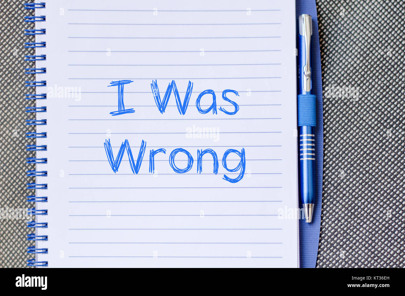 I was wrong concept on notebook Stock Photo - Alamy