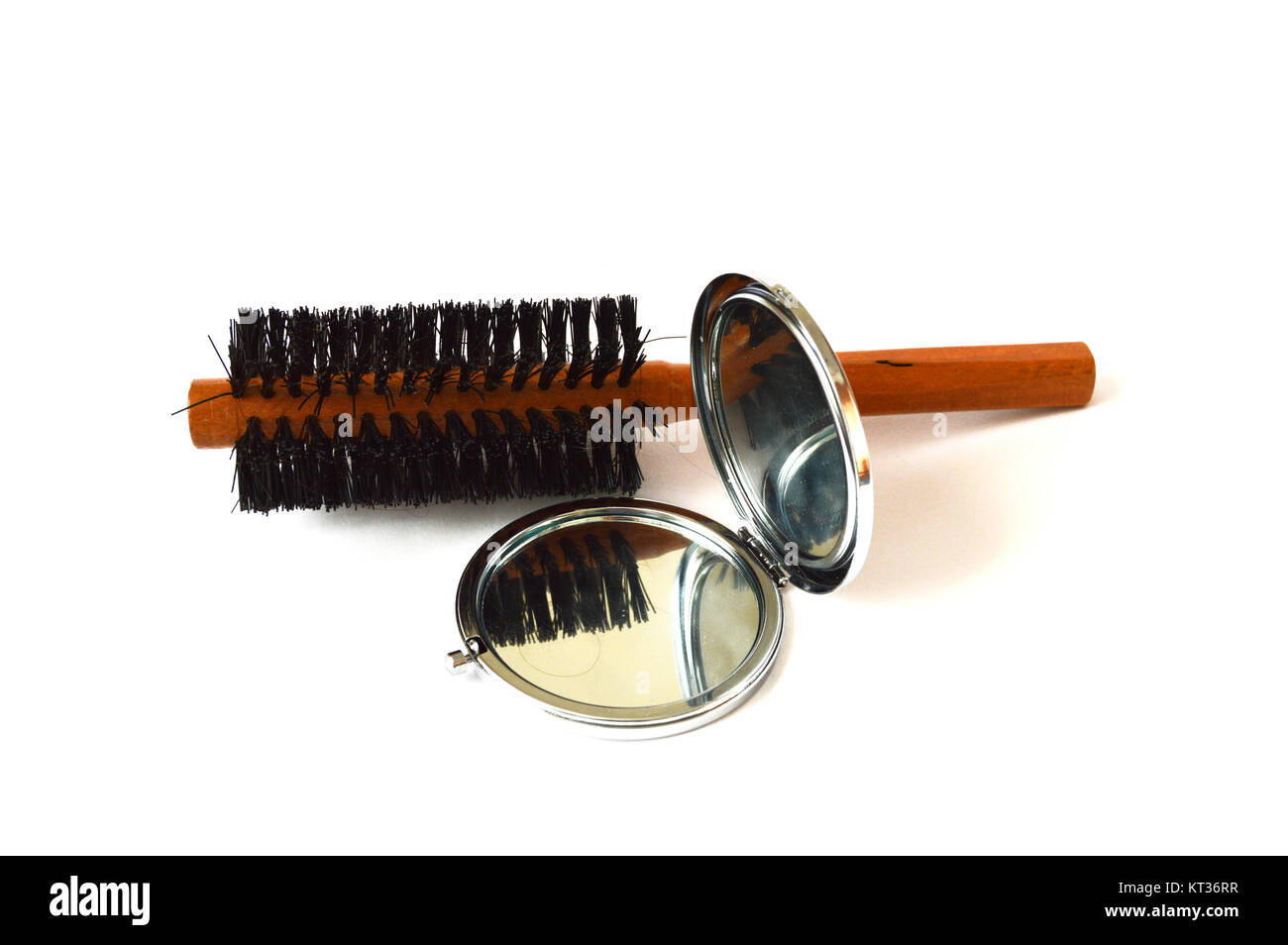Pocket mirror with white background and wire comb pictures Stock Photo ...