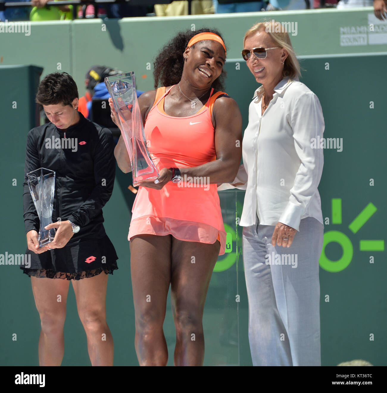 KEY BISCAYNE, FL - APRIL 04: Serena Williams poses with the Butch ...