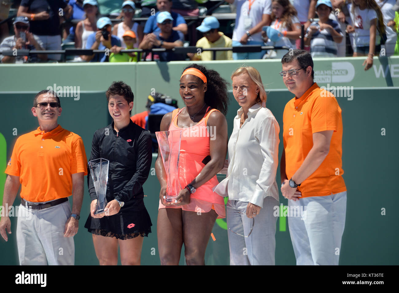KEY BISCAYNE, FL - APRIL 04: Serena Williams poses with the Butch ...