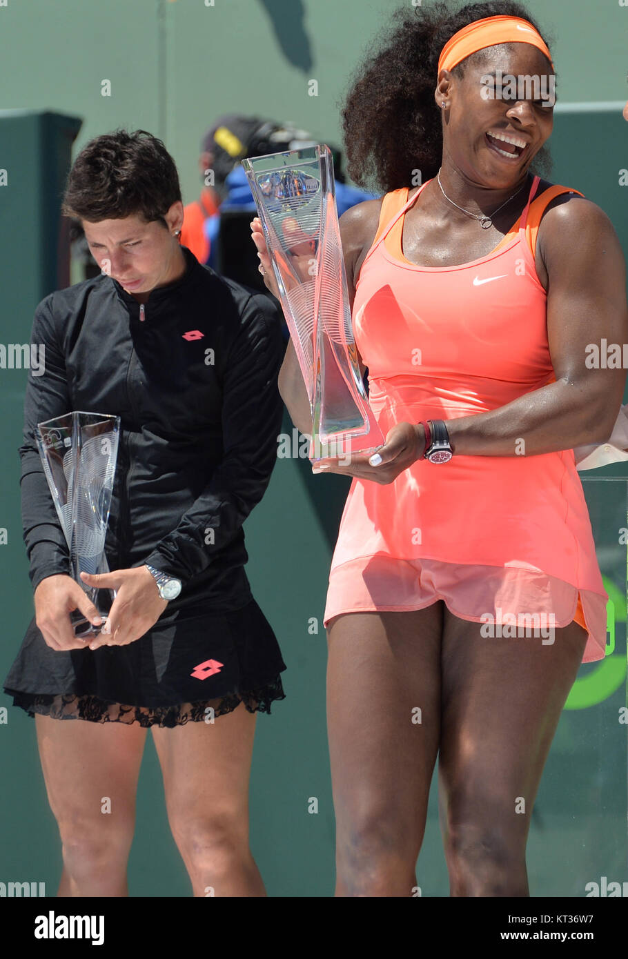 KEY BISCAYNE, FL - APRIL 04: Serena Williams poses with the Butch ...