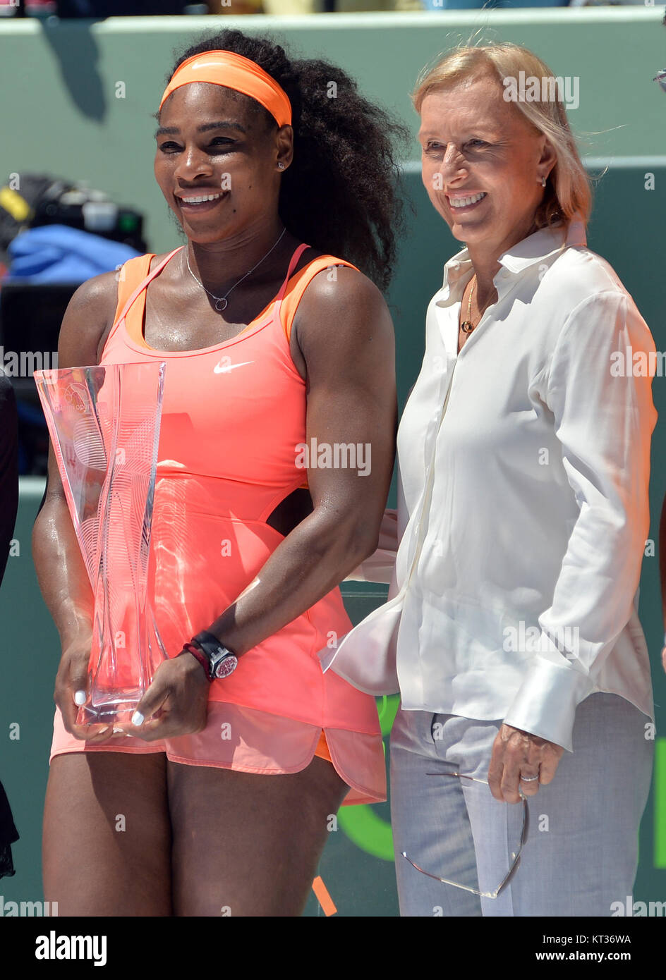 KEY BISCAYNE, FL - APRIL 04: Serena Williams poses with the Butch ...