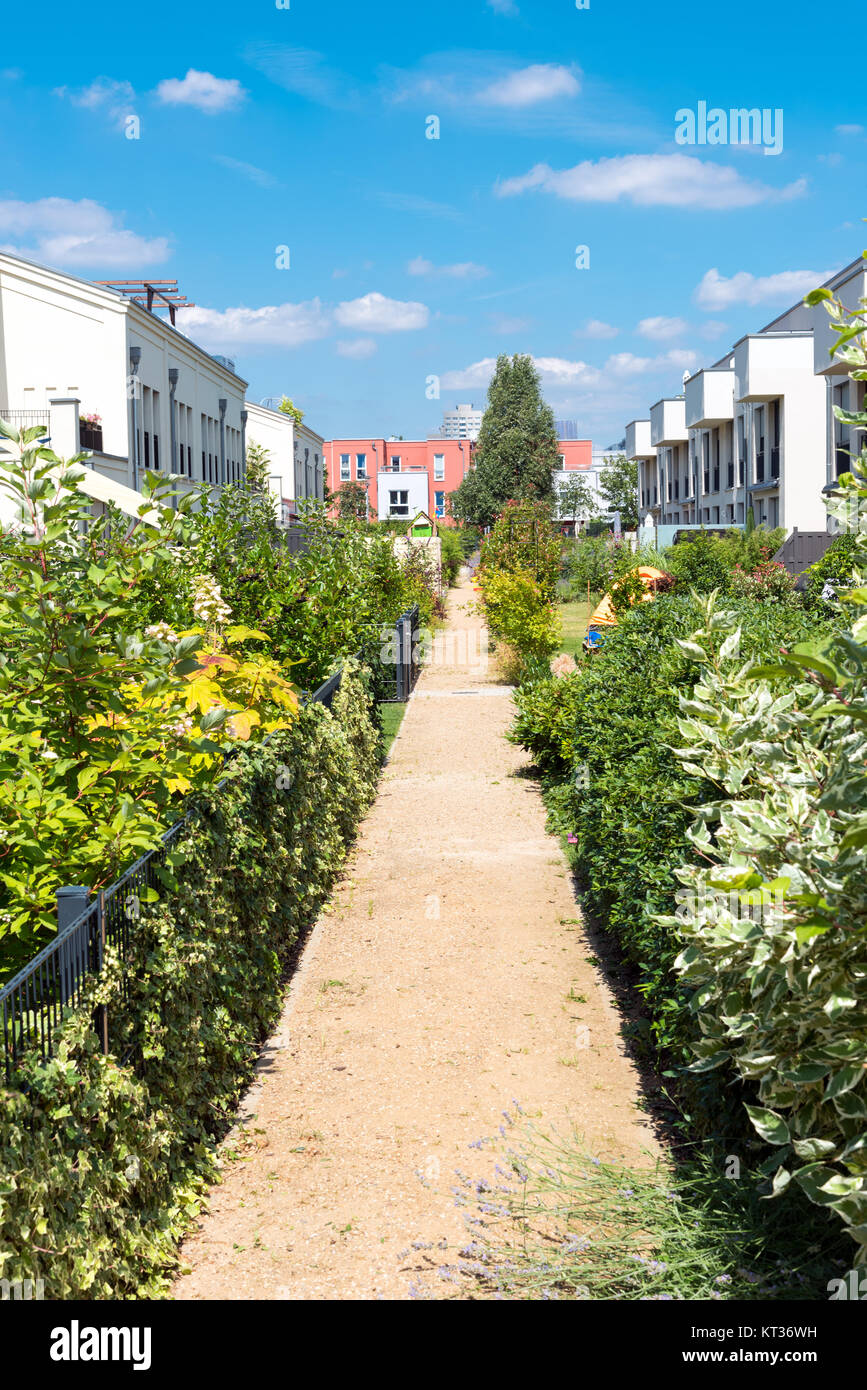 modern row houses with gardens seen in berlin,germany Stock Photo - Alamy