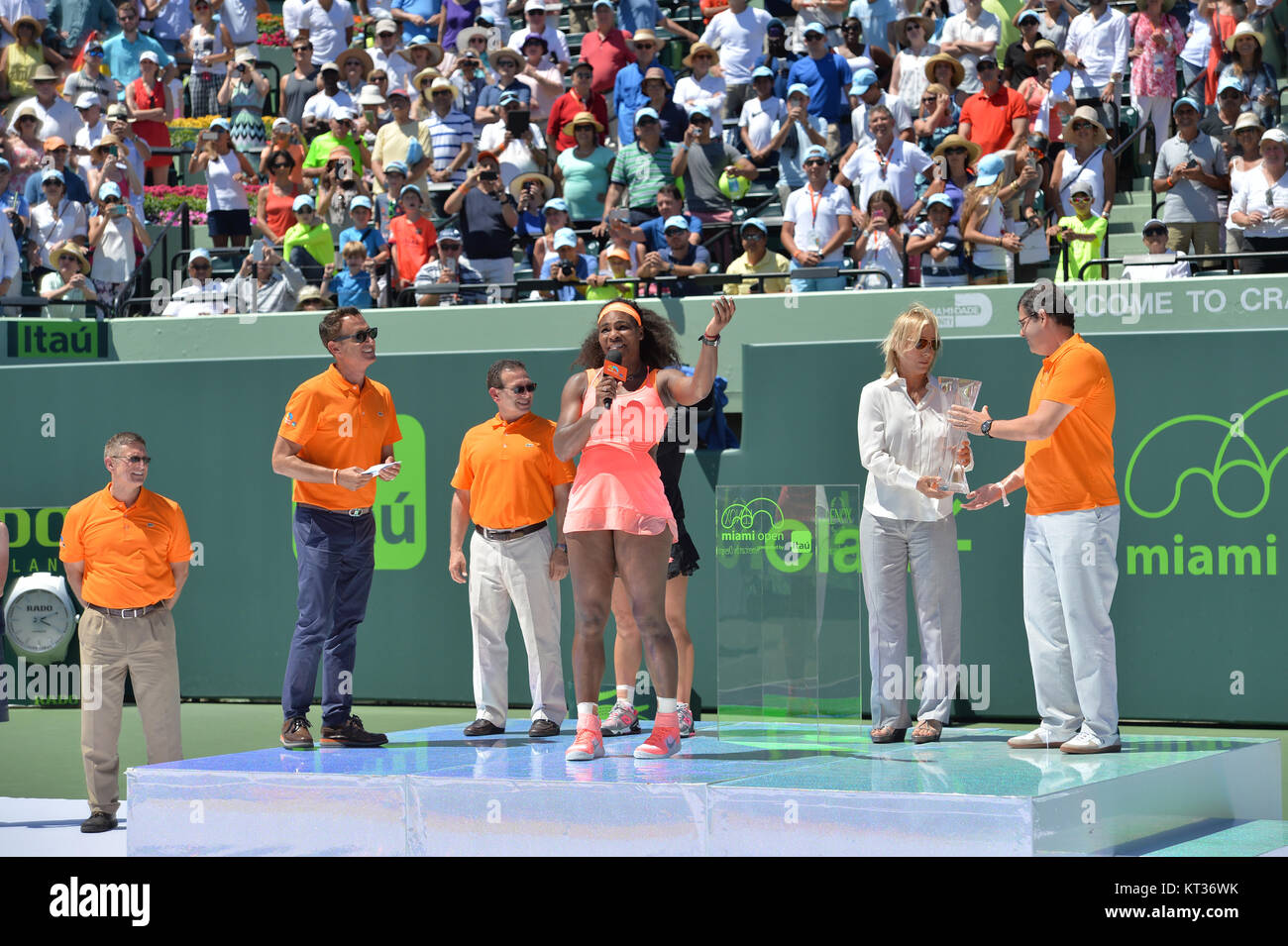 KEY BISCAYNE, FL - APRIL 04: Serena Williams poses with the Butch ...