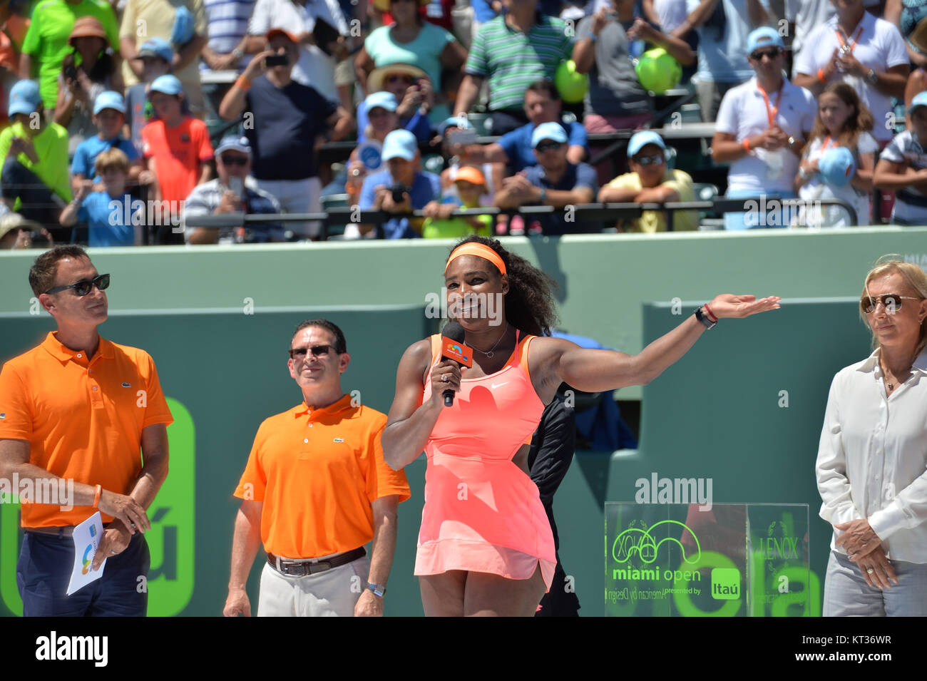 KEY BISCAYNE, FL - APRIL 04: Serena Williams poses with the Butch ...