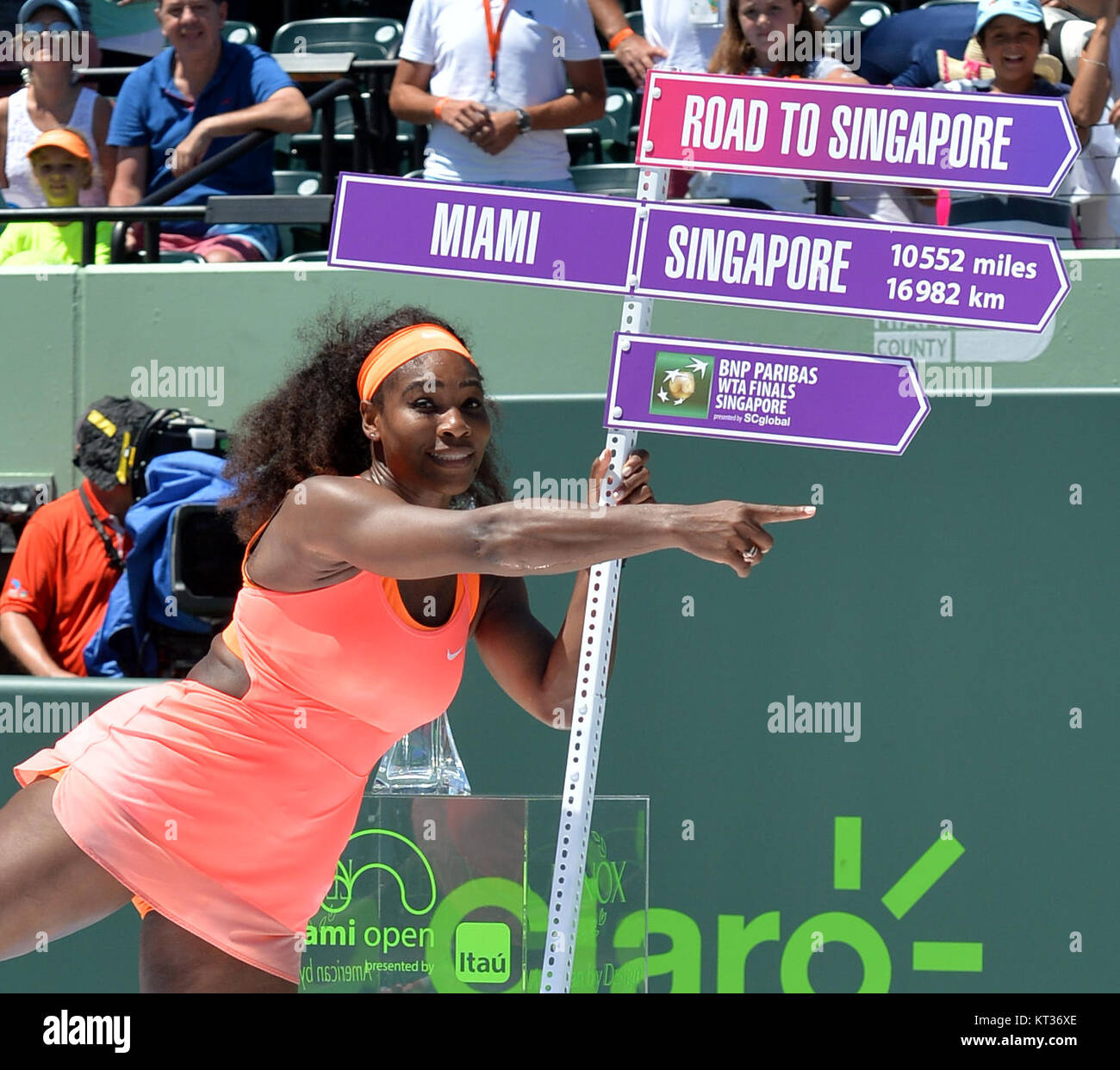 KEY BISCAYNE, FL - APRIL 04: Serena Williams poses with the Butch ...