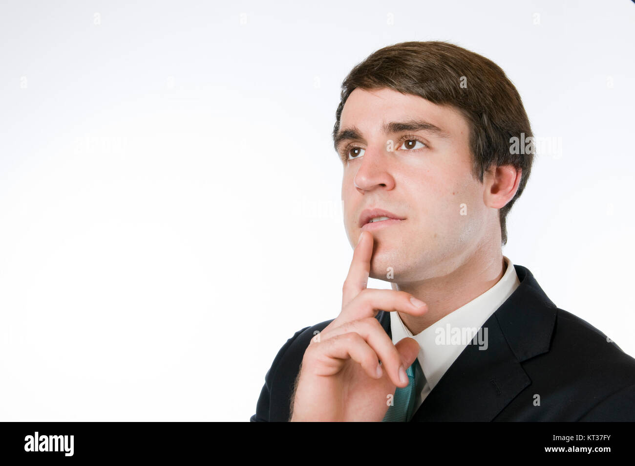 manager finger on chin Stock Photo - Alamy