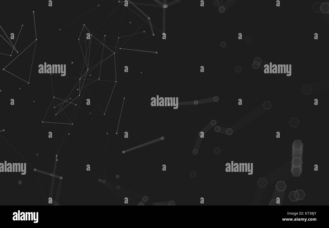 Abstract polygonal space low poly dark background, 3d rendering Stock ...