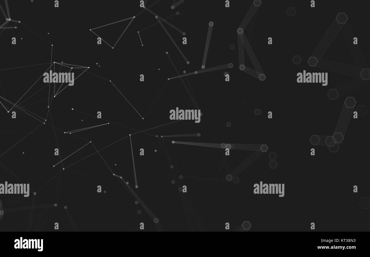 Abstract polygonal space low poly dark background, 3d rendering Stock ...