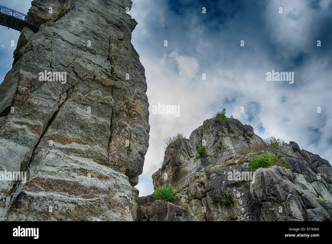 the externsteine,striking sandstone rock formation in the teutoburg ...