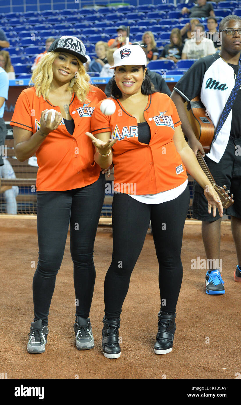 MIAMI, FL - AUGUST 01: Cheryl James ("Salt"), and Sandra Denton ("Pepa") of the group Salt-N ...