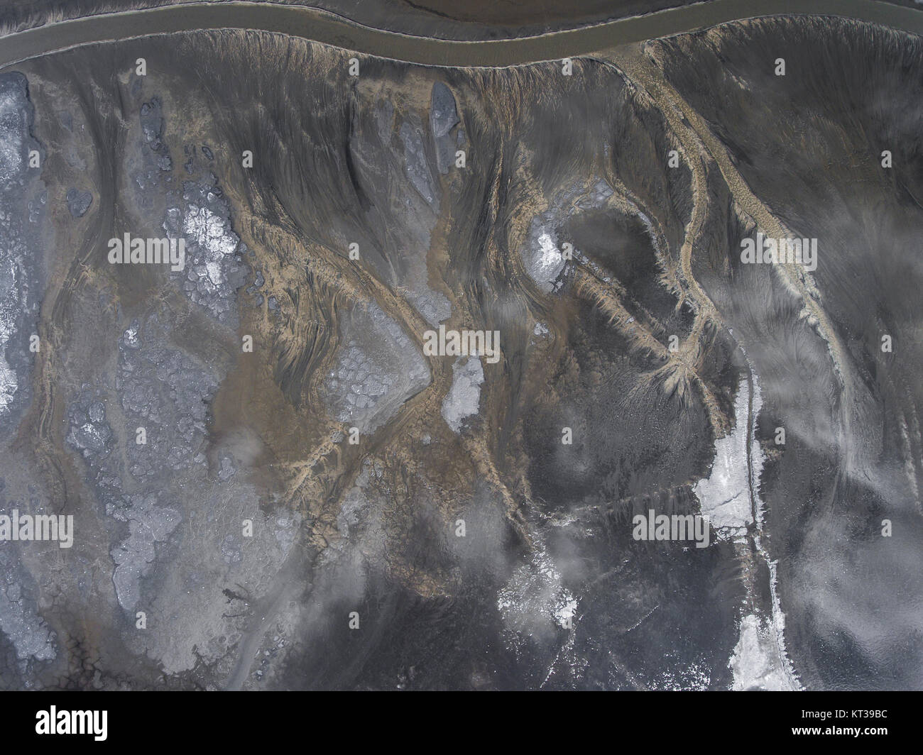 Degraded landscape in south of Poland. Destroyed land. View from above ...