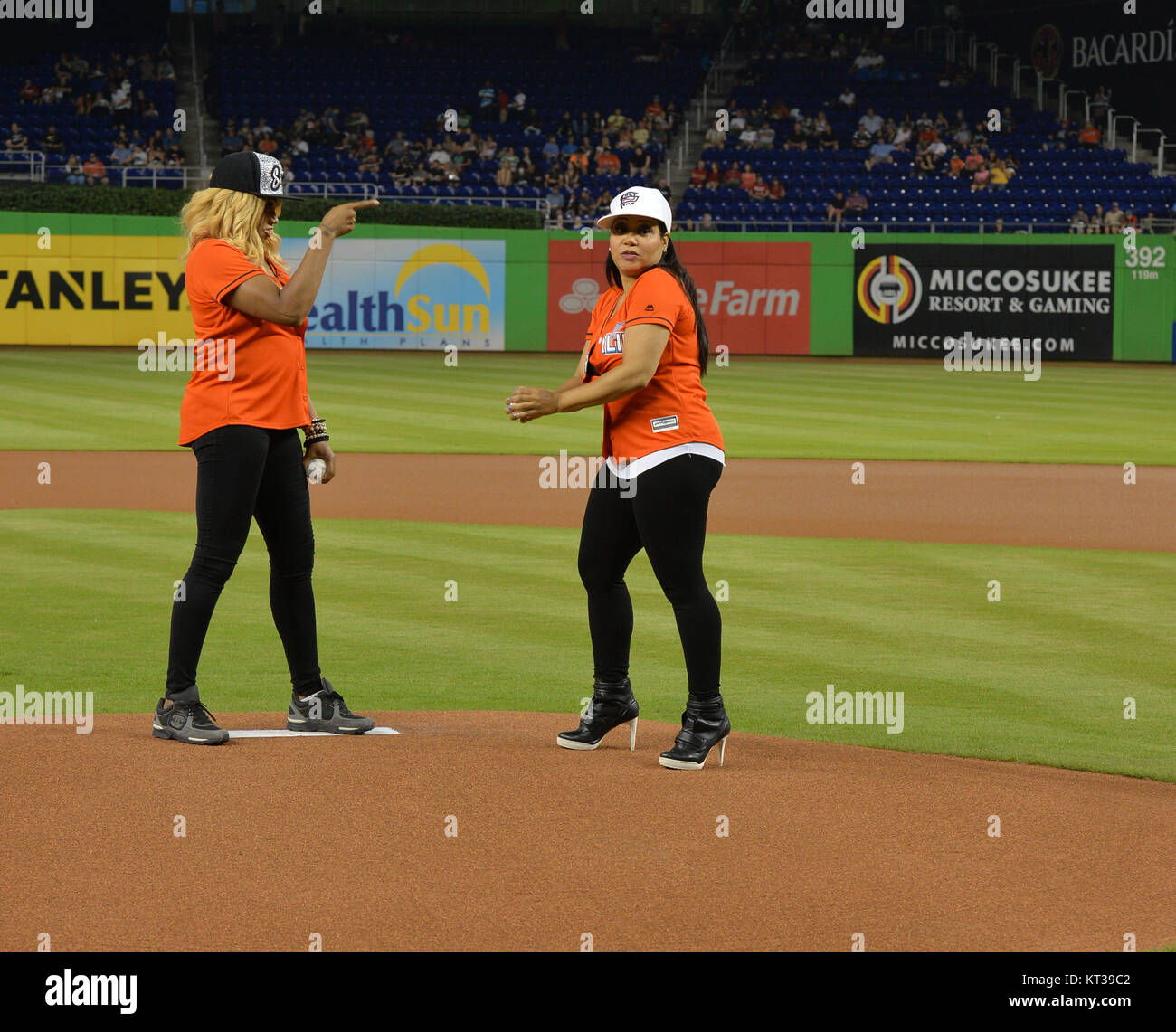 MIAMI, FL - AUGUST 01: Cheryl James ("Salt"), and Sandra Denton ("Pepa ...