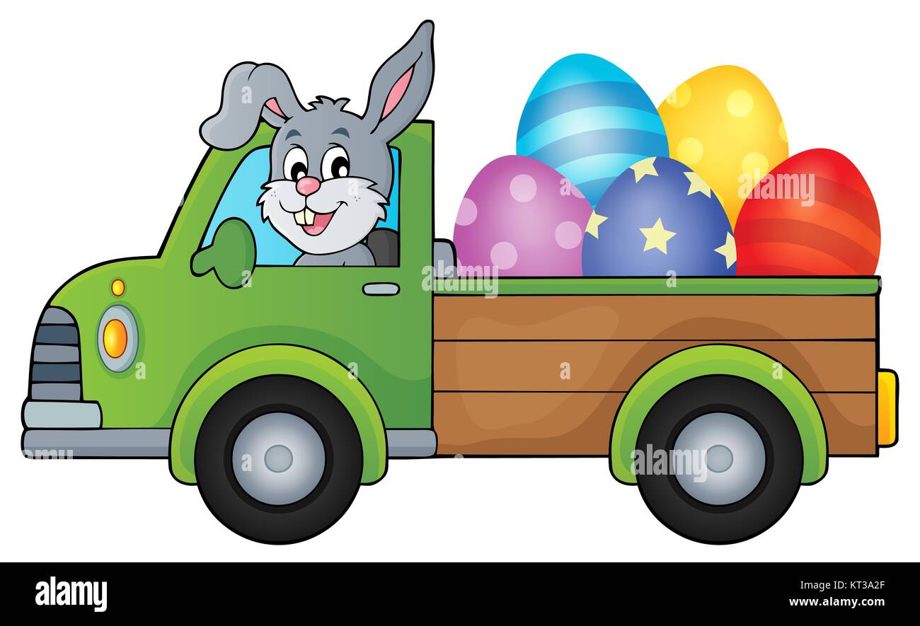 Truck with Easter eggs theme image 1 Stock Photo - Alamy