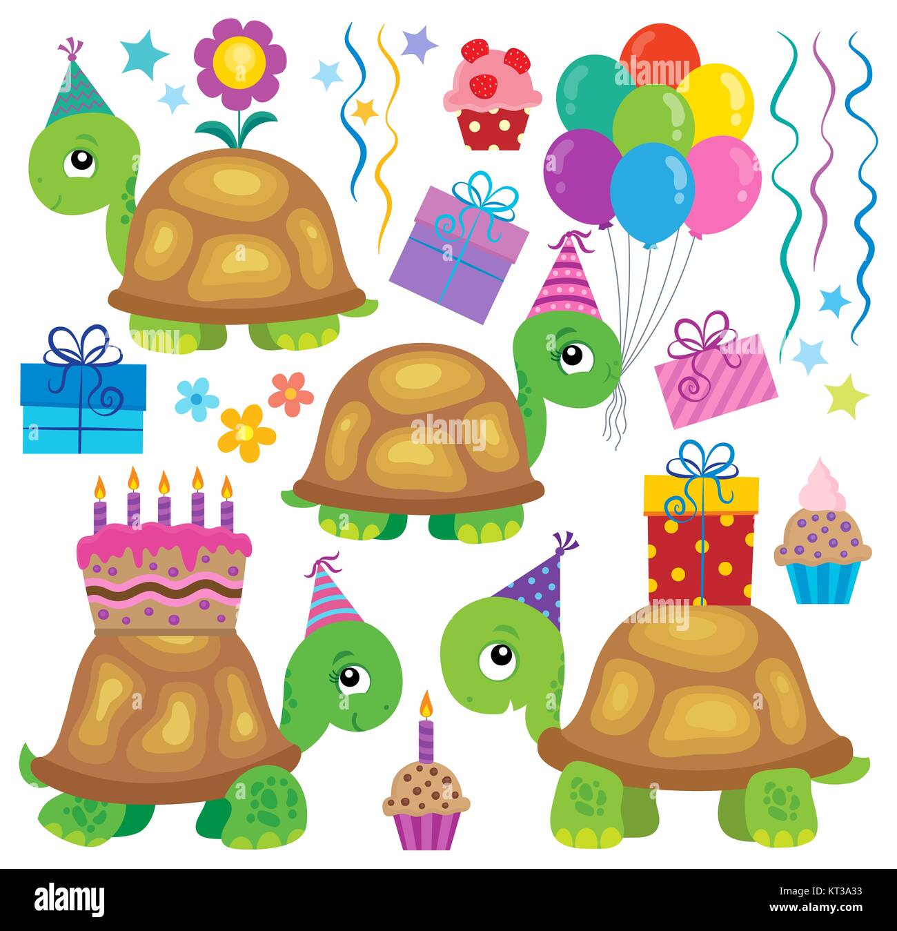 Party turtles theme image 2 Stock Photo - Alamy