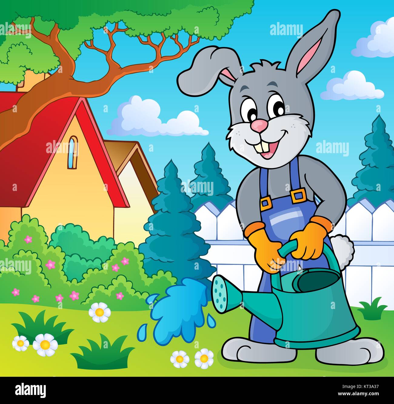Rabbit gardener theme image 4 Stock Photo - Alamy