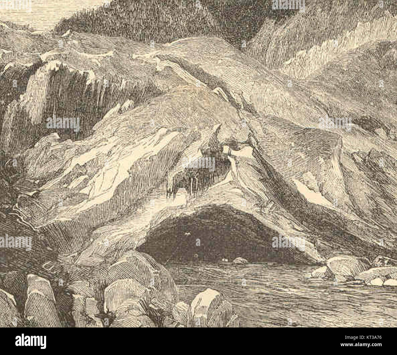 The source of the Arveiron river is shown in this image. The Arveiron ...