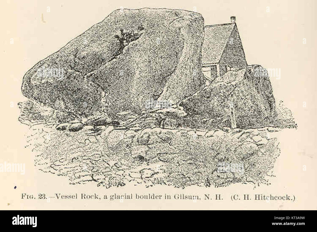 Vessel Rock is a large glacial boulder located in Gilsum, New Hampshire ...