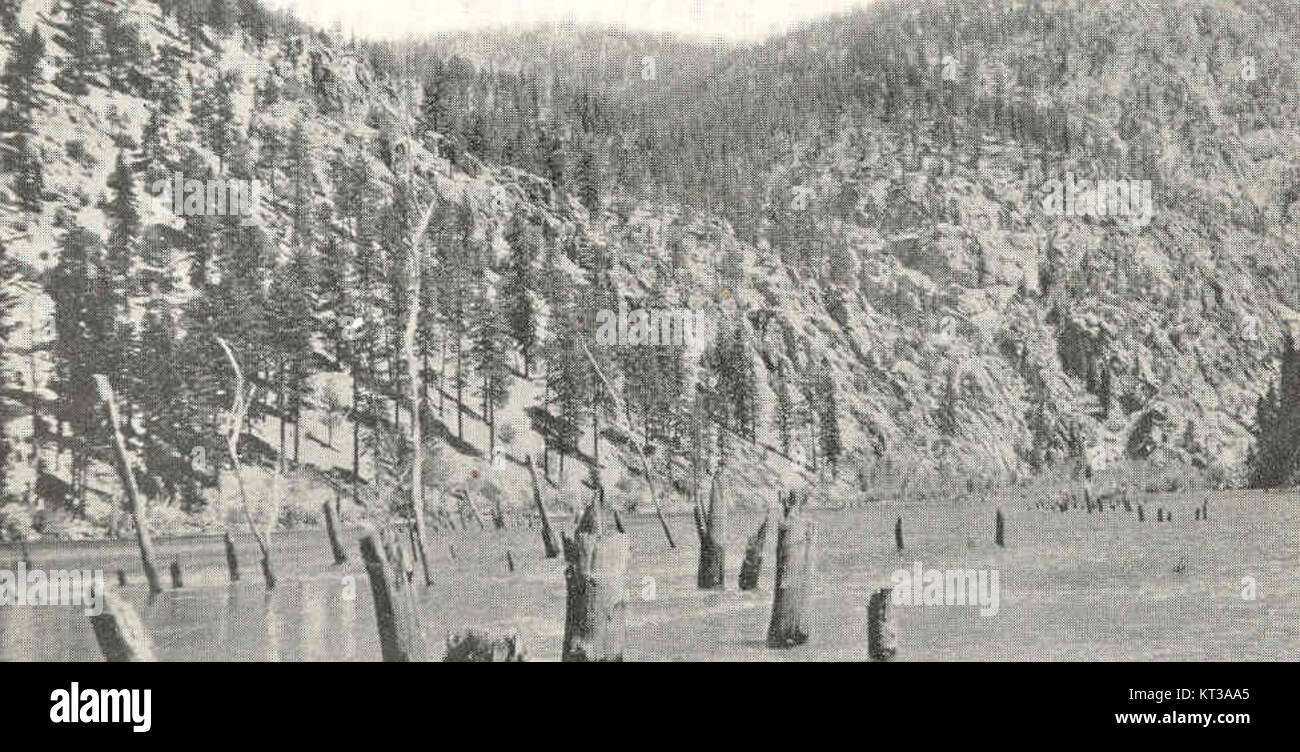 39547 Kern Lake from near its head; shows stumps of submerged trees ...