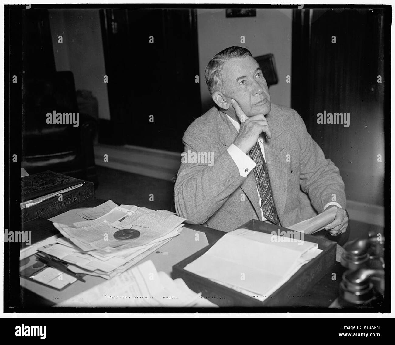 Alben Barkley, pensive Stock Photo - Alamy