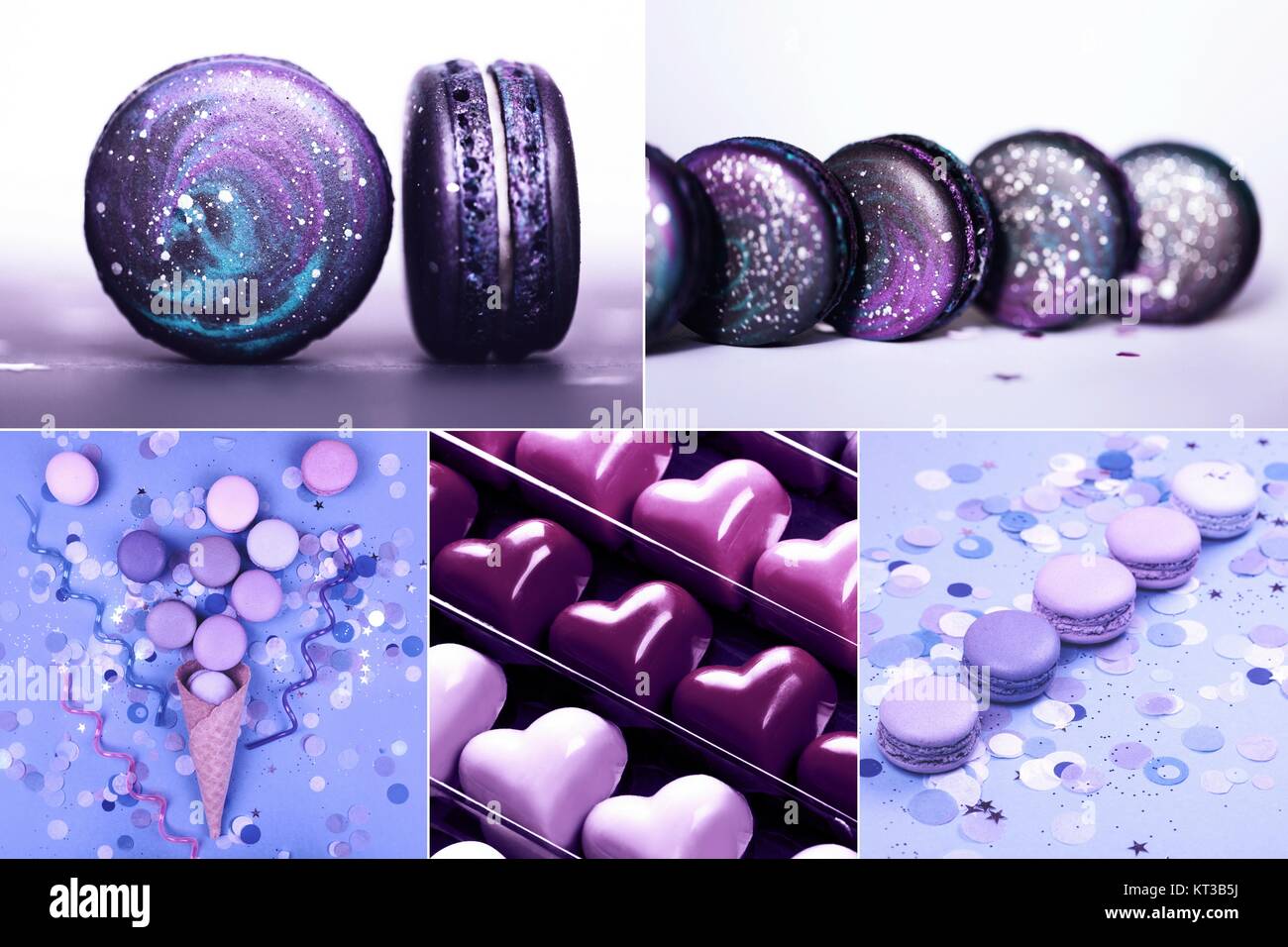 Collage with Ultra Violet sweets Stock Photo - Alamy
