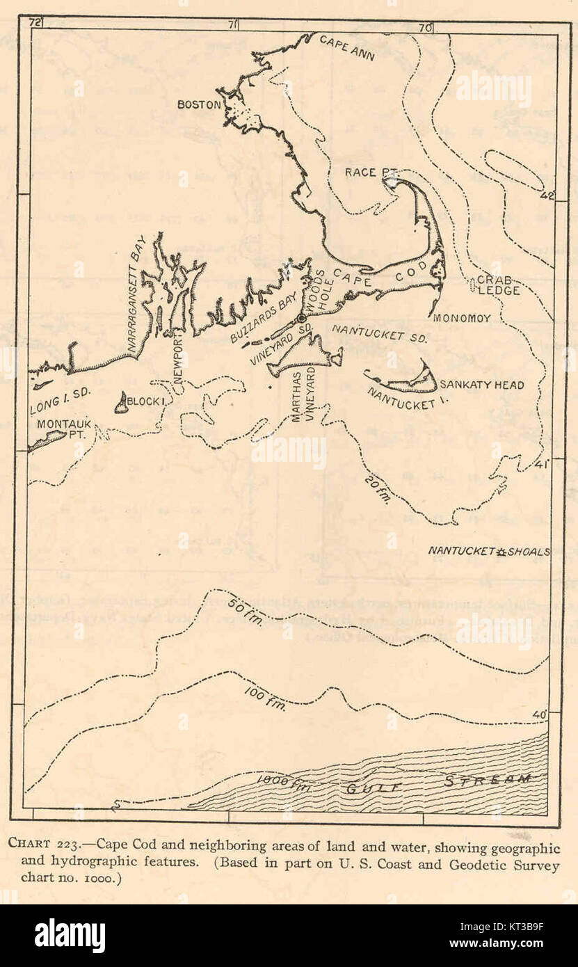 A geographic and hydrographic map of Cape Cod and surrounding areas ...