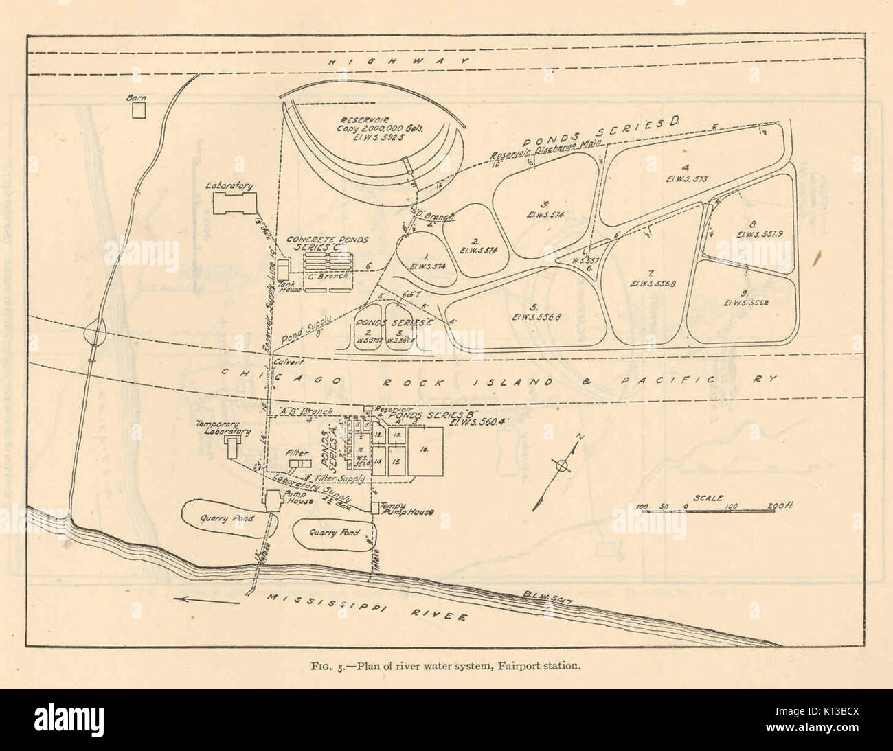 This map shows the plan of the river water system associated with the ...