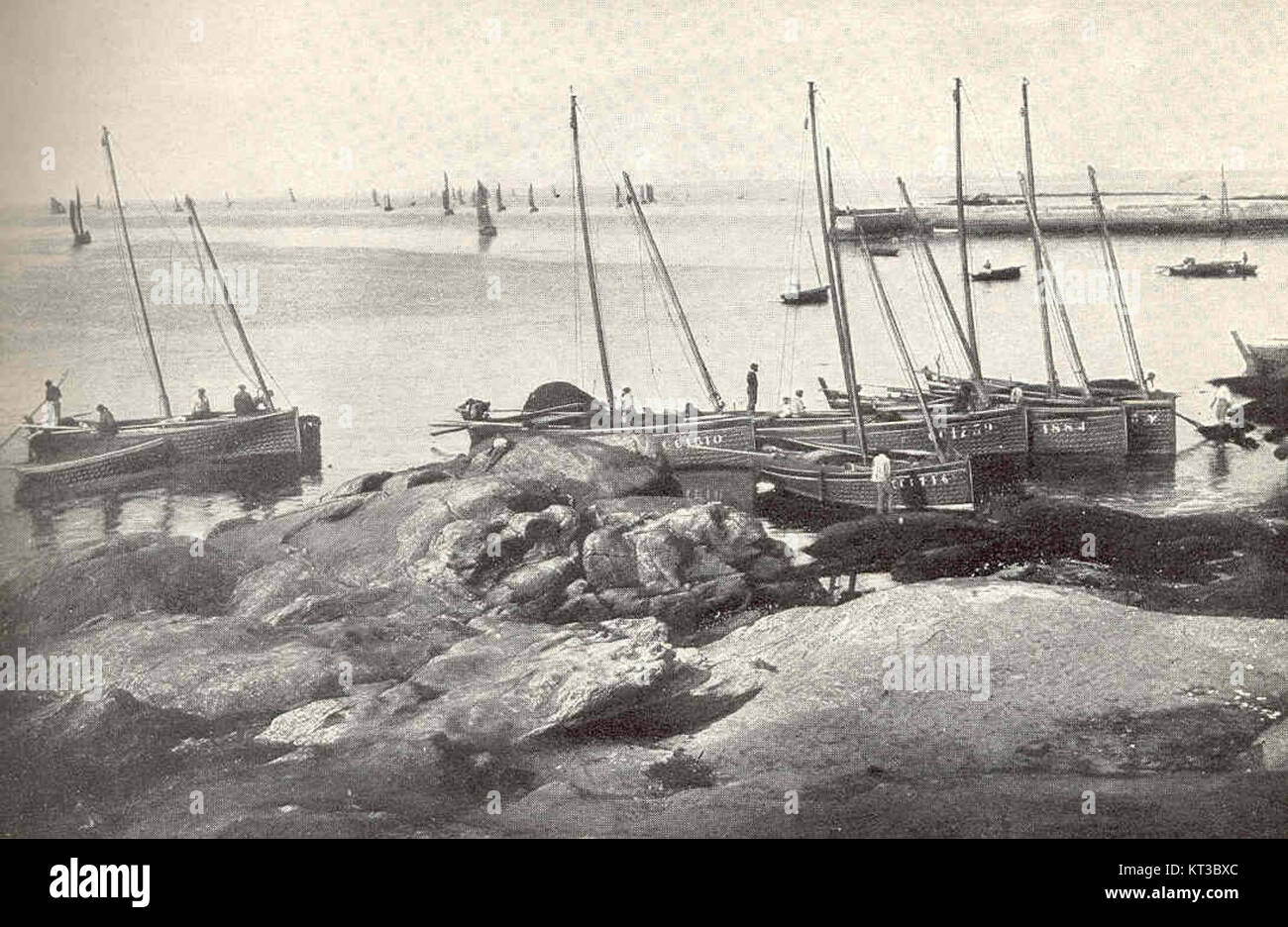 40634 Sardine Boats on the Shore, Concarneau Stock Photo - Alamy