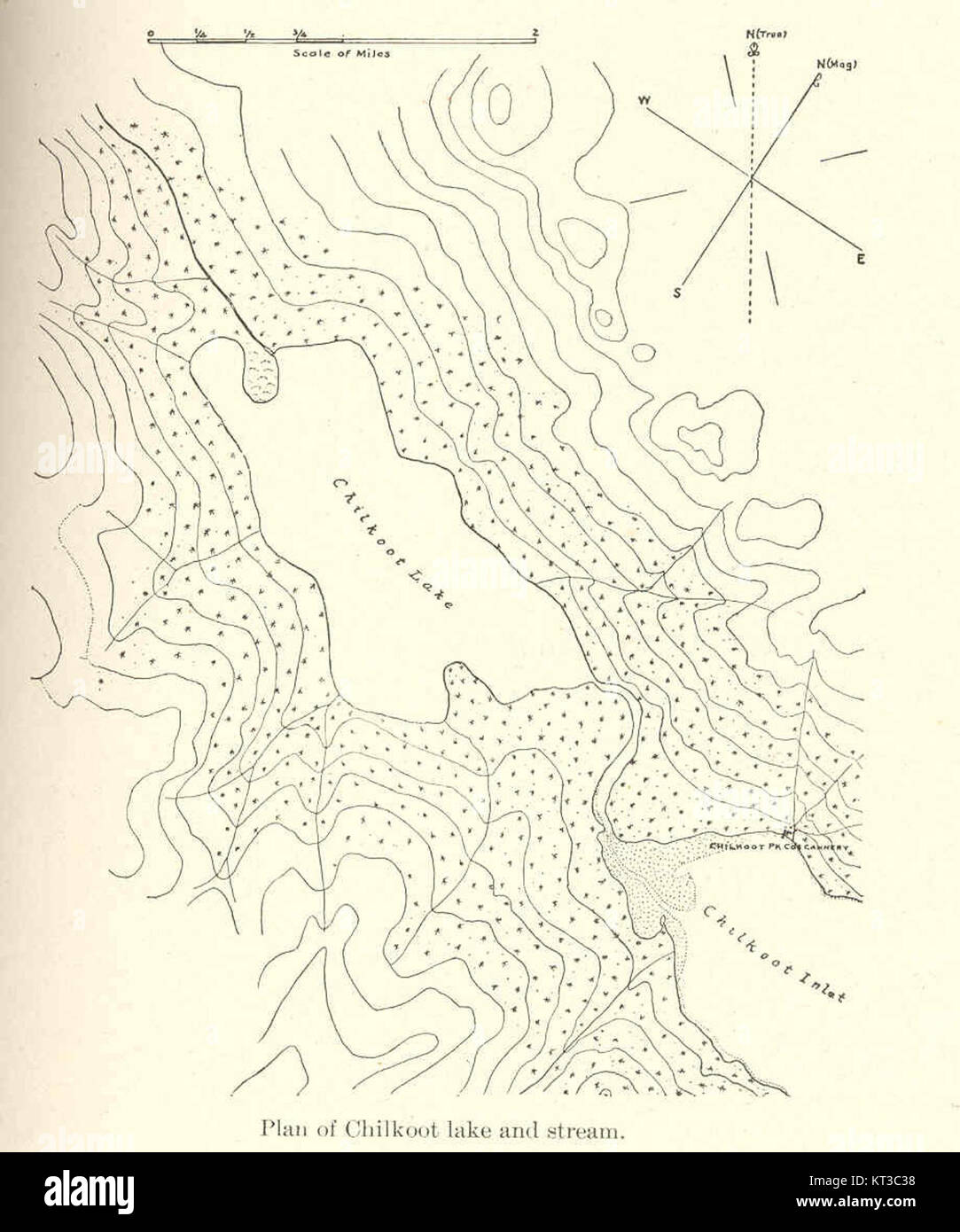 The Plan of Chilkoot Lake and Stream is a detailed geographical map ...