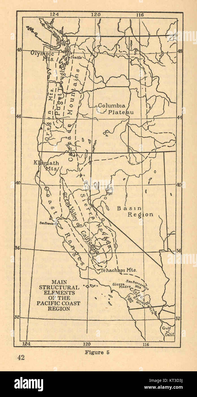 The main structural elements of the Pacific Coast region refer to the ...