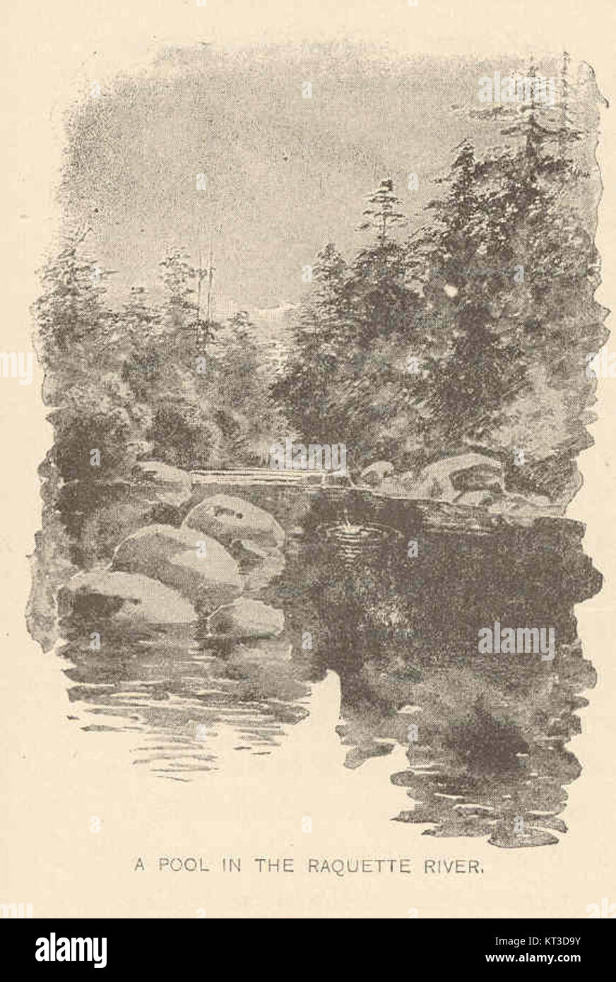 This image shows a pool in the Raquette River, located in the ...