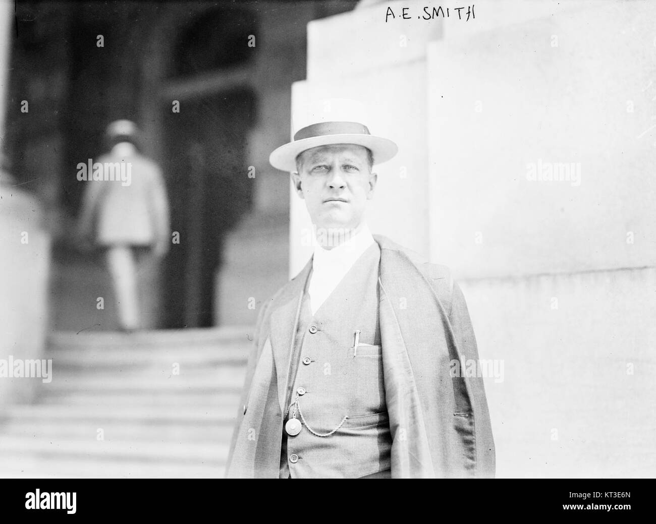 A photograph of Al E. Smith and Bain Straws wearing boater hats ...