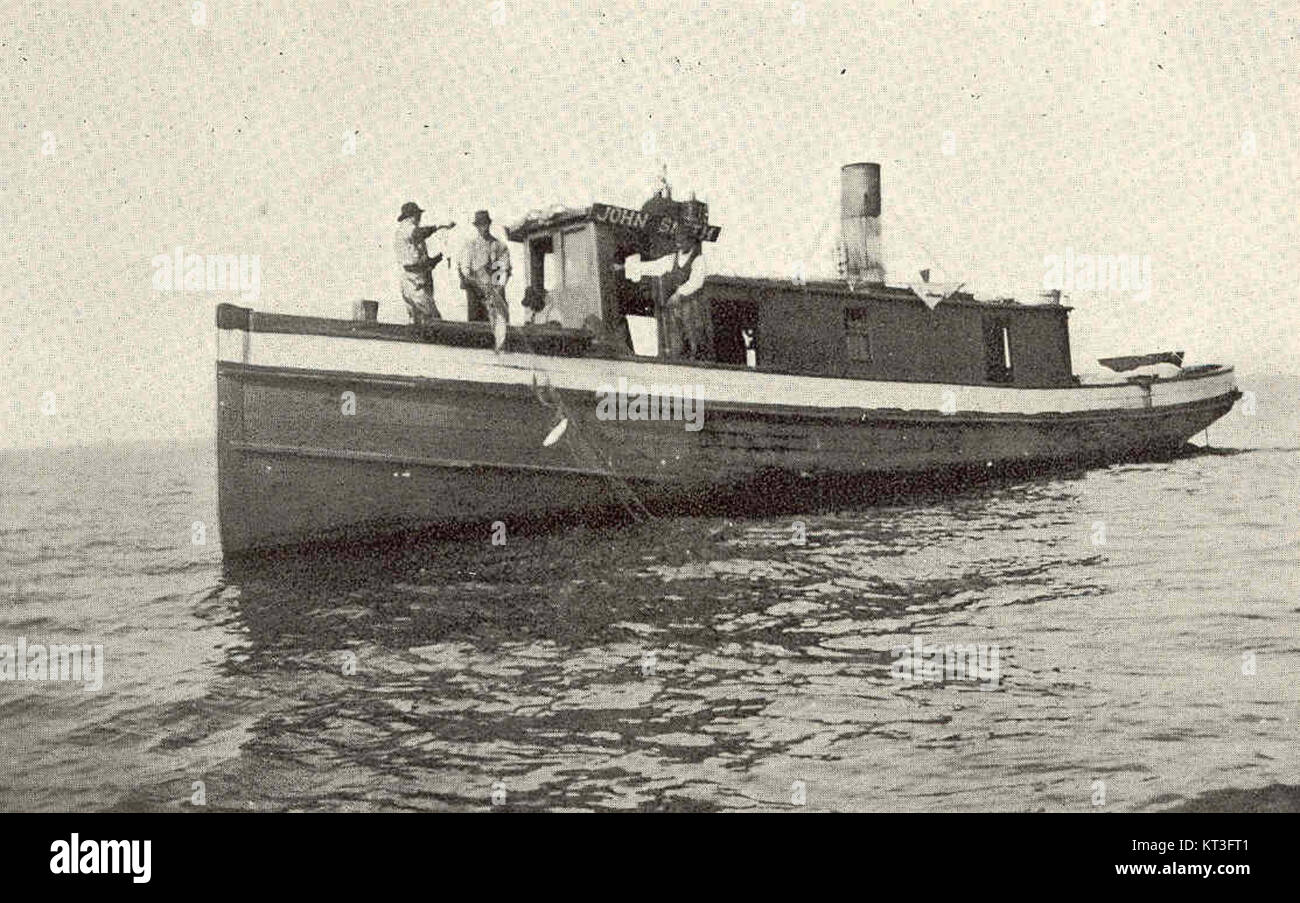 This image represents the process of hauling in a gill net, likely as ...